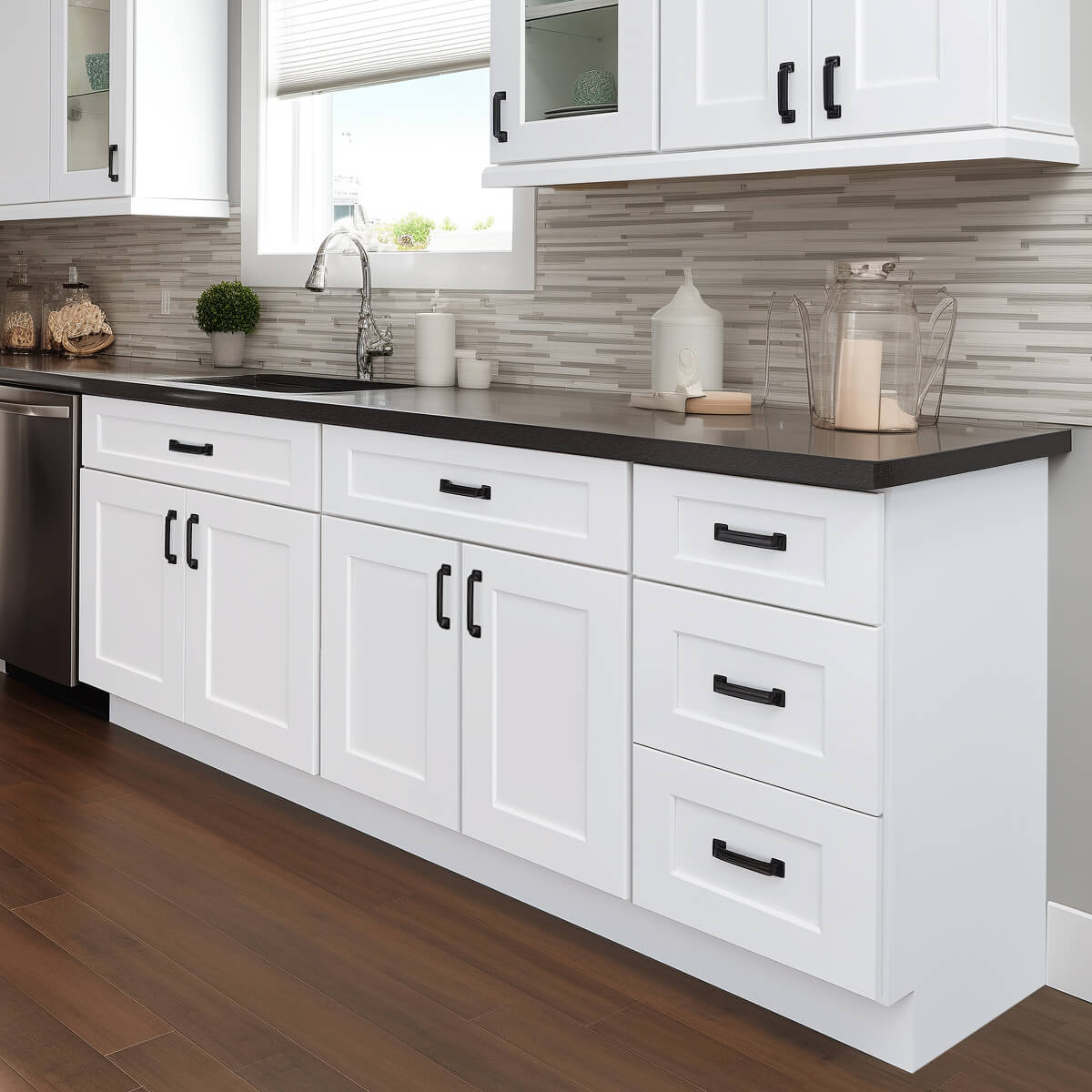 RTA Solid Wood Belmont Kitchen/Living Room Base Cabinet with 2 Doors 1 ...